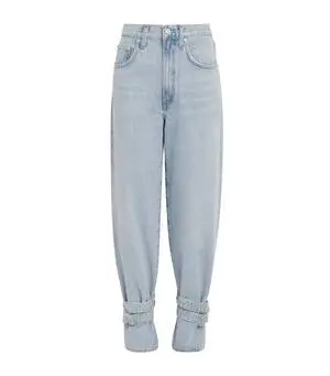 AGOLDE Cinched-hem High-rise Relaxed-leg Jeans