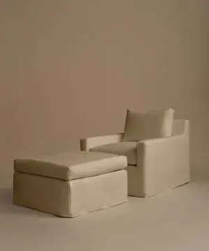 Jenni Kayne Harbor Ottoman - Tan
