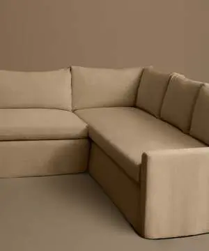 Jenni Kayne Harbor Sectional In Wheat Linen - Tan