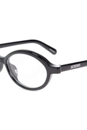 Jacquemus Oval Full Rim Acetate Prescription Eyeglasses - Black