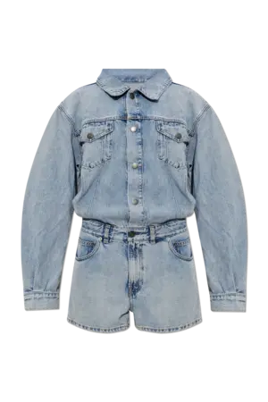 HAIKURE Elle" Denim Jumpsuit With Button-up Front And Multiple Pockets - Blue