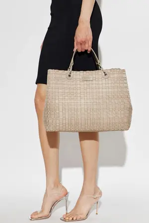 Emporio Armani Woven Logo Patch Tote Bag