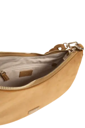 Kate Spade New York Suede "liv" Hobo Bag With Braided Strap - Beige