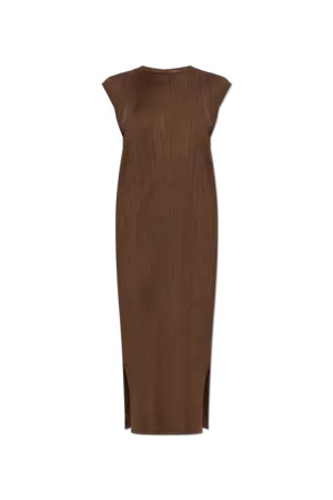 Issey Miyake Sleeveless Midi Dress - Brown