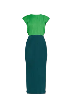 Issey Miyake Color Blocked Midi Dress