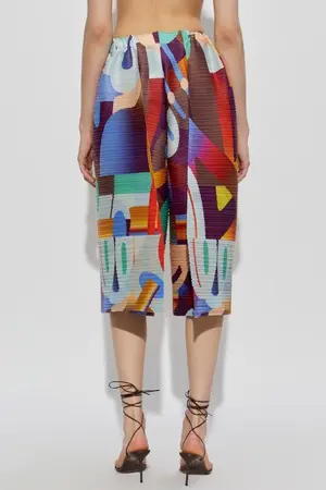 Issey Miyake Multicolor Abstract Print Pleated Shorts
