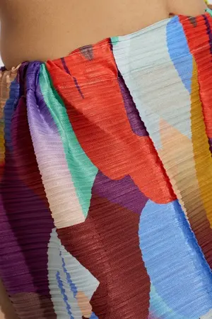 Issey Miyake Multicolor Abstract Print Pleated Shorts