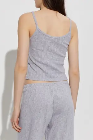 SPORTY & RICH Ribbed Knit Strappy Top