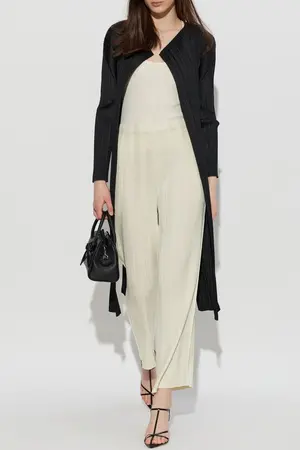 Issey Miyake Pleated Cardigan With Side Slits