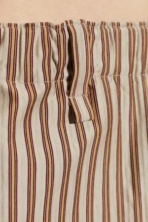 Issey Miyake Striped Cotton Blend Shorts - Beige