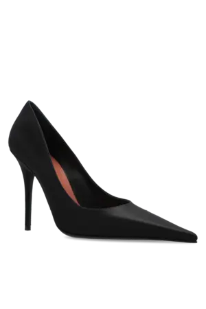 Amina Muaddi Barbara Satin Stiletto Pumps
