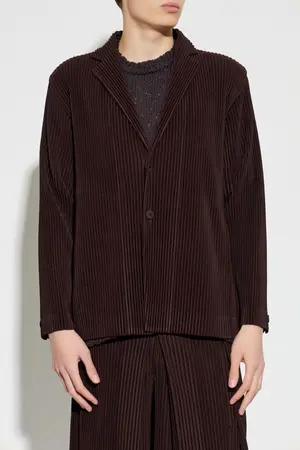 Issey Miyake Pleated Blazer - Brown