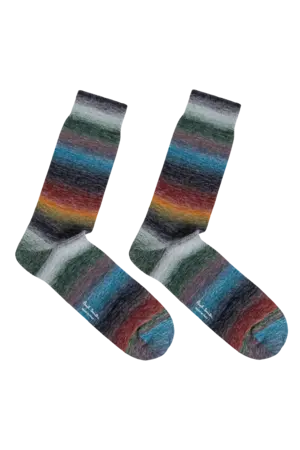 Paul Smith Cotton Blend Patterned Crew Socks