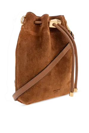 JIMMY CHOO Bon Bon" Suede Bucket Bag - Brown