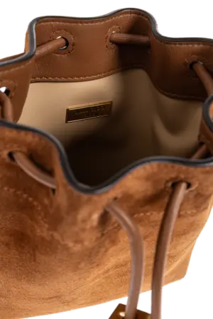 JIMMY CHOO Bon Bon" Suede Bucket Bag - Brown
