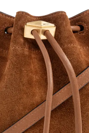 JIMMY CHOO Bon Bon" Suede Bucket Bag - Brown