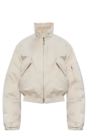 Victoria Beckham Satin Down Bomber Jacket - Cream