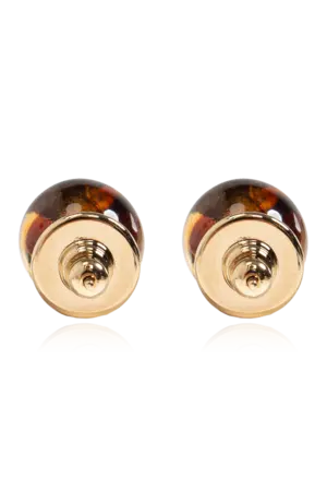 JIMMY CHOO Logo Stud Earrings - Brown