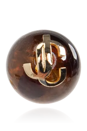 JIMMY CHOO Logo Stud Earrings - Brown