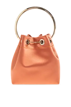 JIMMY CHOO Bon Bon Satin Bucket Bag With Metal Handle - Pink