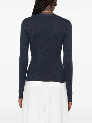 Brunello Cucinelli V-neck Cardigan With Sequin Embellishment - Blue