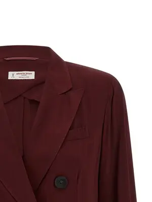Alberto Biani Double-breasted Peak Lapel Jacket - Red