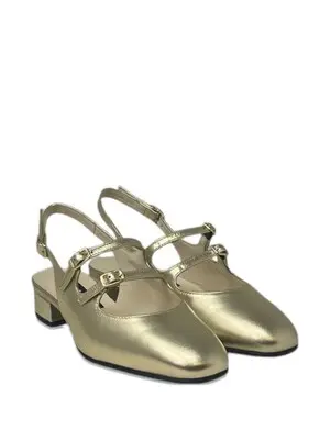 CAREL Slingback Ballet Flats With Buckle Detail - Silver