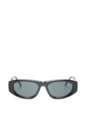Attico Oval Frame Sunglasses With Logo Detail - Black