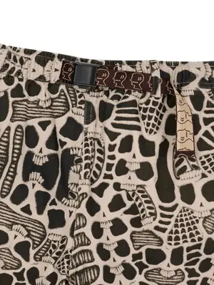 BRAIN DEAD Skull Climber Printed Shorts - Beige