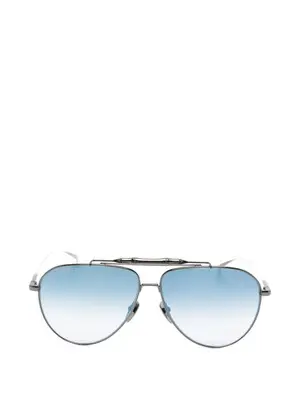 Gucci Aviator Sunglasses With Bamboo-effect Detail - Grey