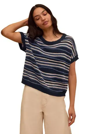 CELTIC & CO. Landscape Stripe Knitted Top