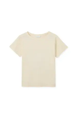 CELTIC & CO. Eyelet Sleeve Soft-drape Jersey T-shirt