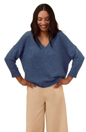 CELTIC & CO. Flecked V-neck Sweater
