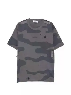 Stone Island Camouflage-print Logo-print T-shirt