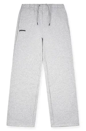PAPER PLANES Script Weld Logo Open Hem Sweatpants - Heather Grey