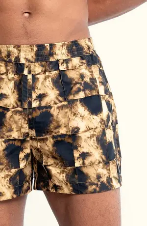 AUTO-REPLY™ Sebastian Grid Pintuck Swim Trunks