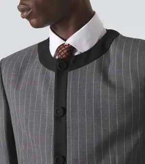 Valentino Garavani Pinstripe Virgin Wool Jacket - Grey