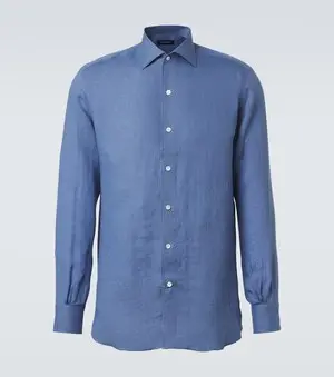 Thom Sweeney Linen Shirt - Blue