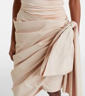 Chloé Bow-detail Cotton Poplin Midi Skirt - Beige