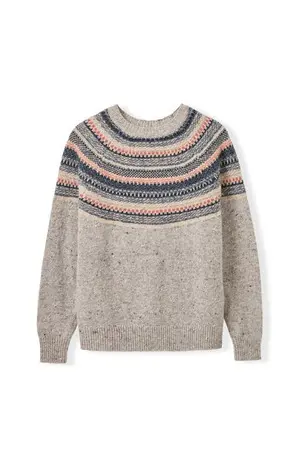 CELTIC & CO. Stitchy Stripe Yoke Sweater