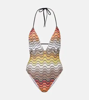 Missoni Halterneck Lamé Swimsuit - Multicoloured