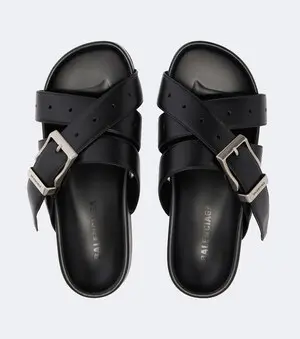 Balenciaga Leather Mules - Black