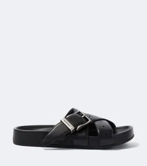 Balenciaga Leather Mules - Black