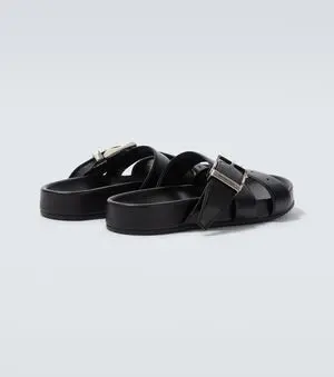 Balenciaga Leather Mules - Black