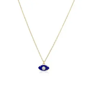 THE LOVERY FINE JEWELRY 14k Gold-plated Sterling Silver Evil Eye Necklace - Lapis