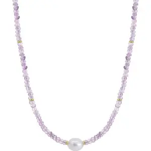 THE LOVERY FINE JEWELRY Amethyst Bead And Pearl Necklace - Pink
