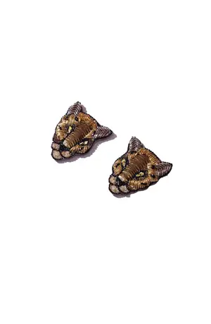 SIMITRI Cheetah Beadwork Earrings