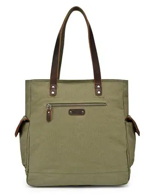 TSD BRAND Valley And Sky Spacious Adventure Tote - Olive
