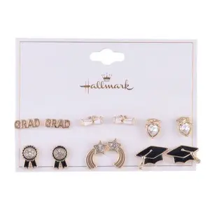 HALLMARK Graduation Stud Earring Set Six Designs