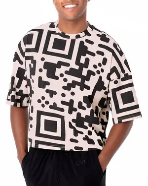 DAI MODA Qr Code Cropped Boxed T-shirt